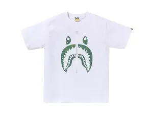 A BATHING APE Bitmap Shark Tee Shirt - White