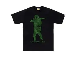 A BATHING APE Bitmap Soldier Tee Shirt - Black