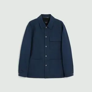Theory Utility Coat In Stretch Cotton Canvas - Baltic