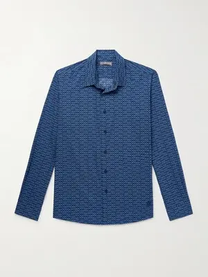 Vilebrequin Caracal Printed Organic Cotton-voile Shirt - Blue