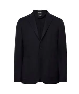 Zegna Slim-fit Wool-piqué Blazer