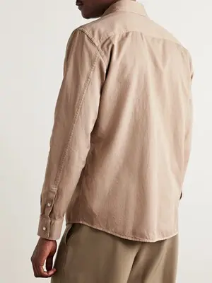 Zegna Slim-fit Cotton And Linen-blend Shirt