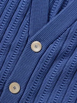 PIACENZA CASHMERE 1733 Slim-fit Ribbed Cotton Cardigan