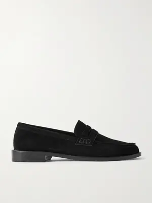 Men's Suede Black Loafers