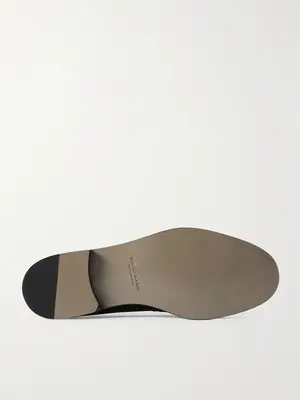 Manolo Blahnik Perry Suede Penny Loafers - Black