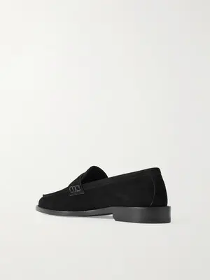Manolo Blahnik Perry Suede Penny Loafers - Black