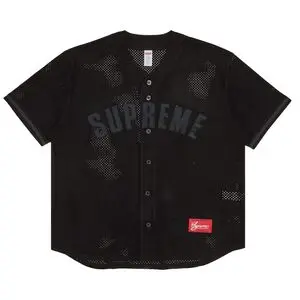 Supreme Ultrasuede Mesh Baseball Jersey - Black