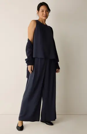Eileen Fisher Textured Sleeveless Silk Shell