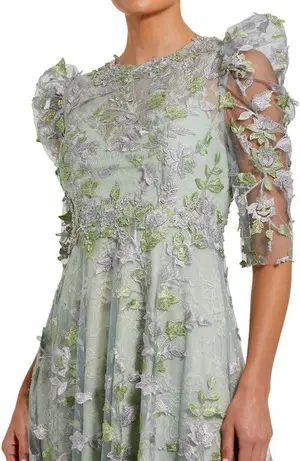 Mac Duggal Appliqué Dress - Sage