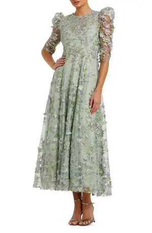 Mac Duggal Appliqué Dress - Sage