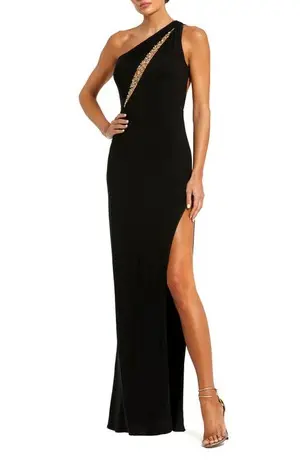 Women's One Shoulder Embellished Gowns
