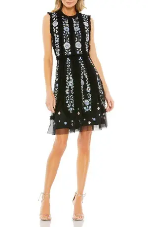 Sequined Tulle Mini Dresses