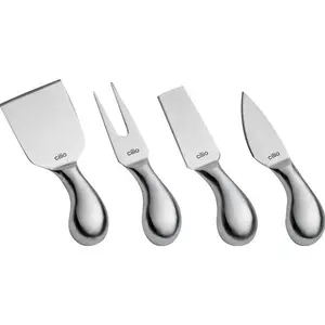 CILIO Piave 4 Piece Cheese Knife Set - Silver