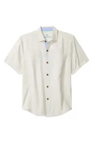 Tommy Bahama Let's Meet For Drinks Short Sleeve Silk Button-up Shirt - Continental