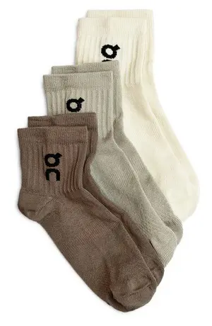 On Assorted Logo Quarter Socks 3-pack - Hare/brume