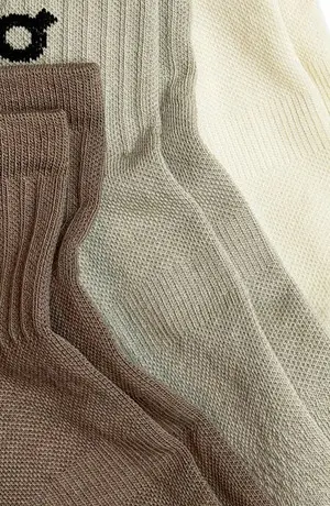 On Assorted Logo Quarter Socks 3-pack - Hare/brume