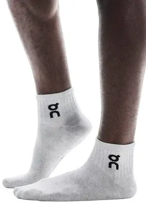 On Assorted Logo Quarter Socks 3-pack - Heather Gray