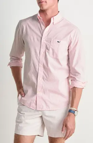 Vineyard Vines Anegada Gingham Button-down Shirt Flamingo