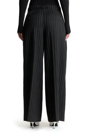 Naked Wardrobe Pinstripe Wide Leg Trousers