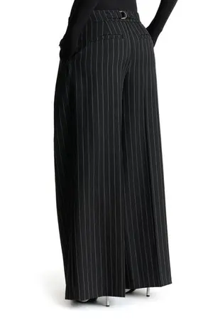 Naked Wardrobe Pinstripe Wide Leg Trousers
