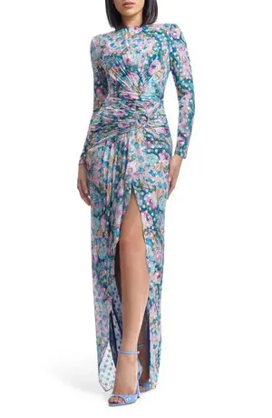 Dress The Population Romera Floral Print Gown - Capri Multi