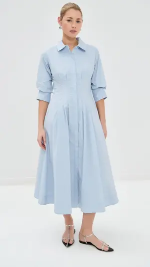 Simkhai Jazz Pintuck Midi Dress - Periwinkle Sky