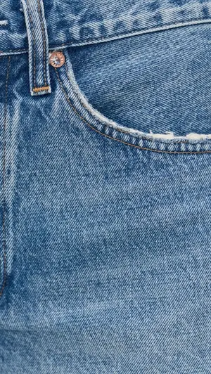 AGOLDE Parker Long Denim Shorts - Fairway
