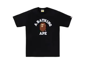 A BATHING APE Boa College C Tee Shirt - Black