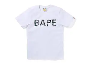 A BATHING APE Neon Camo Glitter Tee Shirt - White