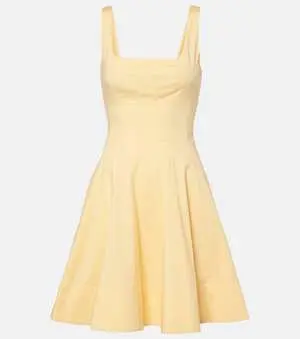 Staud Romy Gathered Cotton Minidress - Yellow