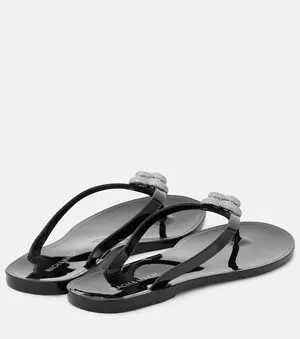Mach & Mach Double Heart Sandals - Black