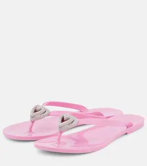 Mach & Mach Double Heart Thong Sandals - Pink