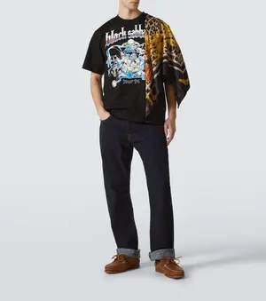 Junya Watanabe Sabbath Caped Cotton Jersey T-shirt - Black