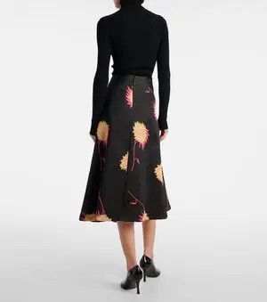 La DoubleJ Milano Jacquard Satin Midi Skirt