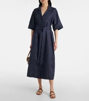 Asceno Larnaca Linen Midi Dress