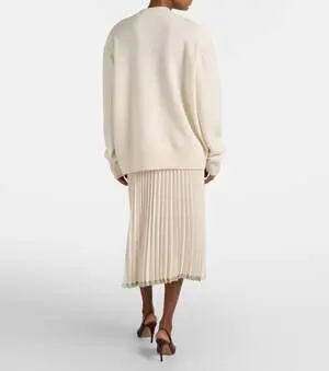 Vince Plissé Tiered Midi Skirt - Beige