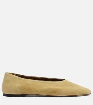 TOTEME Suede Ballet Flats - Beige