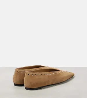 TOTEME Suede Ballet Flats - Beige