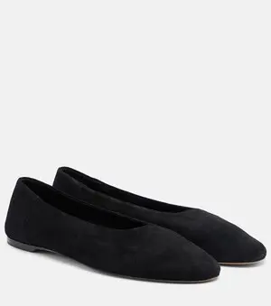 TOTEME Suede Ballet Flats - Black