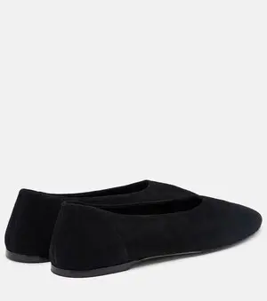 TOTEME Suede Ballet Flats - Black