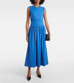 TOTEME Cotton Jersey Midi Dress - Blue