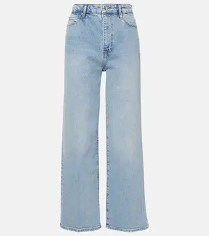 FRAME The Wide High-rise Wide-leg Jeans - Blue
