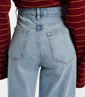 FRAME The Wide High-rise Wide-leg Jeans - Blue