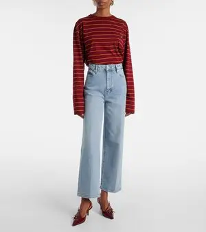 FRAME The Wide High-rise Wide-leg Jeans - Blue