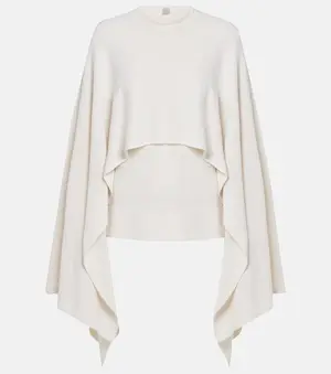 TOTEME Knitted Silk Cape - Beige