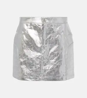 Junya Watanabe Metallic-effect Cotton Miniskirt