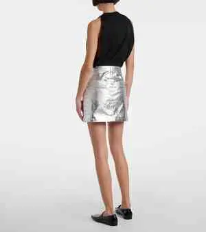 Junya Watanabe Metallic-effect Cotton Miniskirt