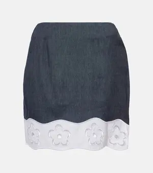 Staud Margaux Linen-blend Miniskirt - White