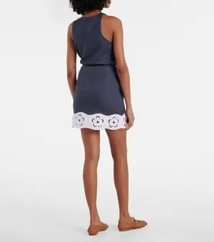 Staud Margaux Linen-blend Miniskirt - White