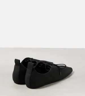 TOTEME Canvas Lace-up Square Toe Sneakers
